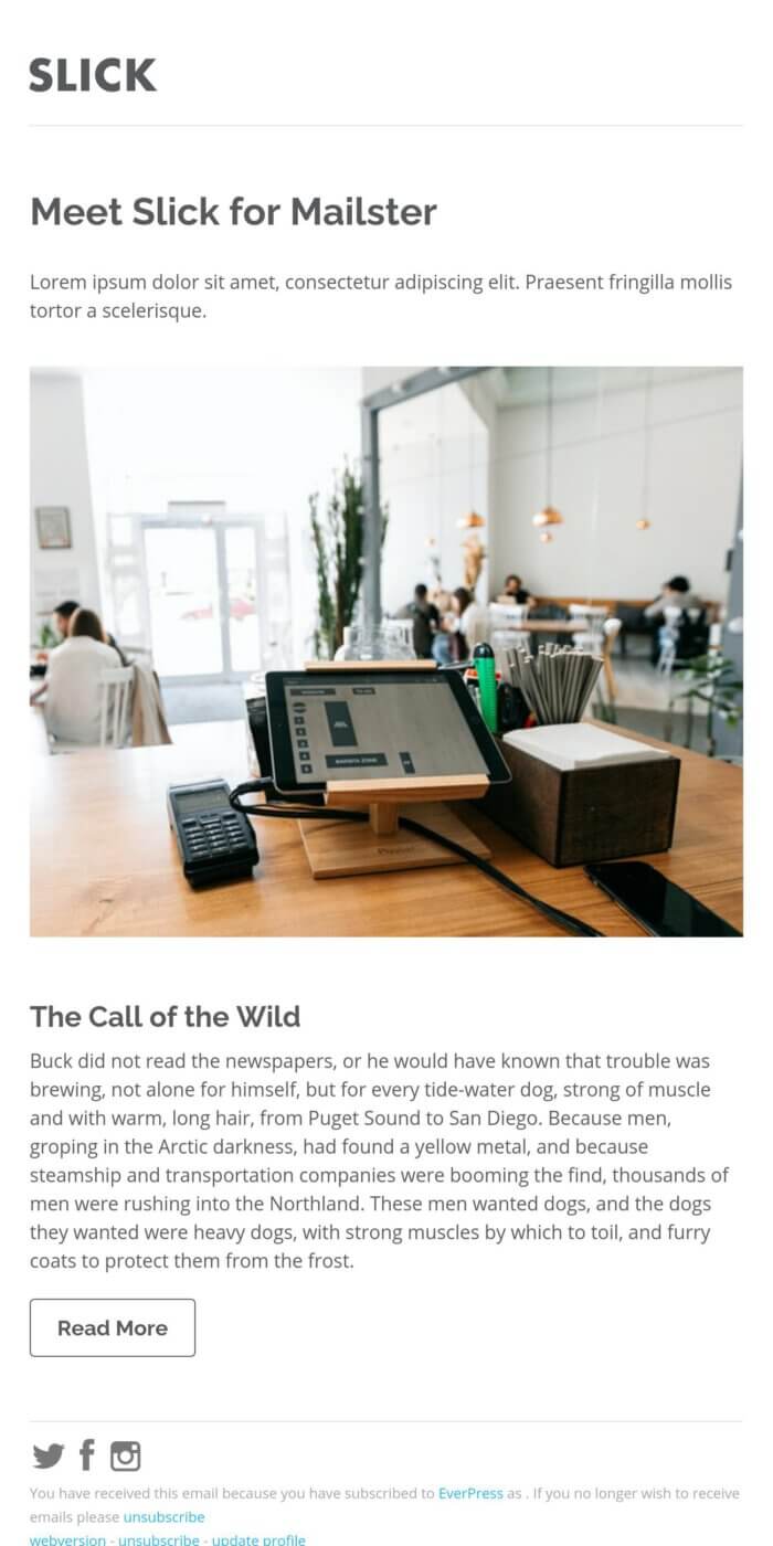 Slick • Email Template for Mailster.